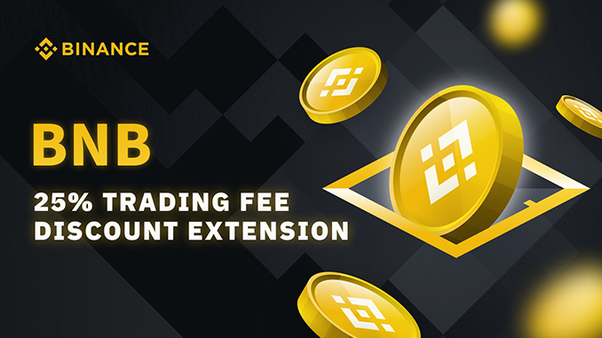 Binance Coin (BNB) garantiert weiterhin 25 Prozent Rabatt bei Binance ... Binance Coin (BNB) garantiert weiterhin 25 Prozent Rabatt bei Binance ...
