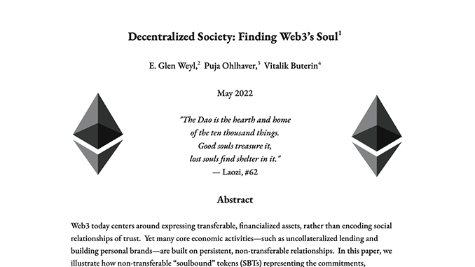 Ethereum Erfinder Vitalik Buterin wirbt: Soulbound Tokens für digitale ...