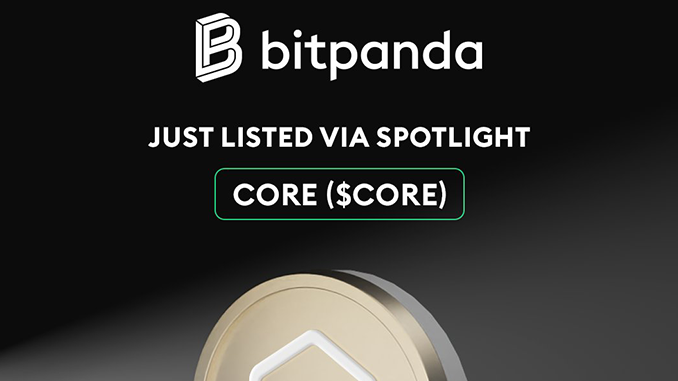 Bitpanda listet nach Shimmer (SMR) jetzt CORE neu im Spotlight-Programm ...